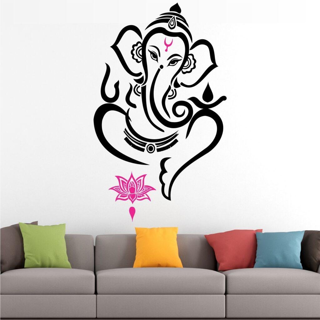Lord Ganesh Ganesha Ganpathi Colorful Wall Sticker – StickMe